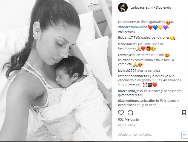 Exchica Yingo Carla Cáceres anunció en redes el nacimiento de su ...