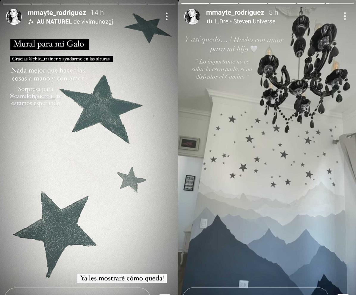 Mayte Rodríguez mostró mural que pintó en habitación de su futuro bebé ...