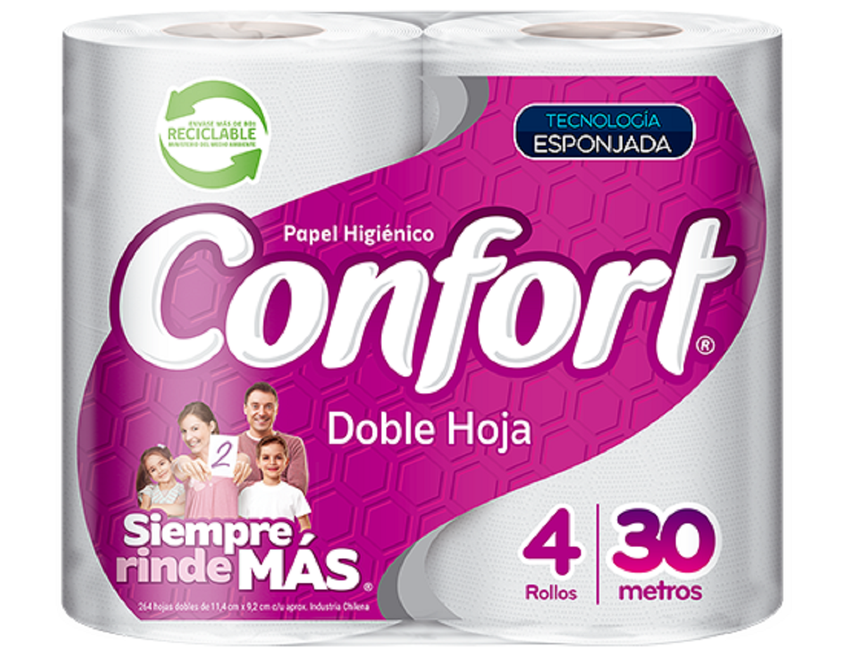 Confort redujo ancho y mantuvo metros de su papel higiénico: no es la ...