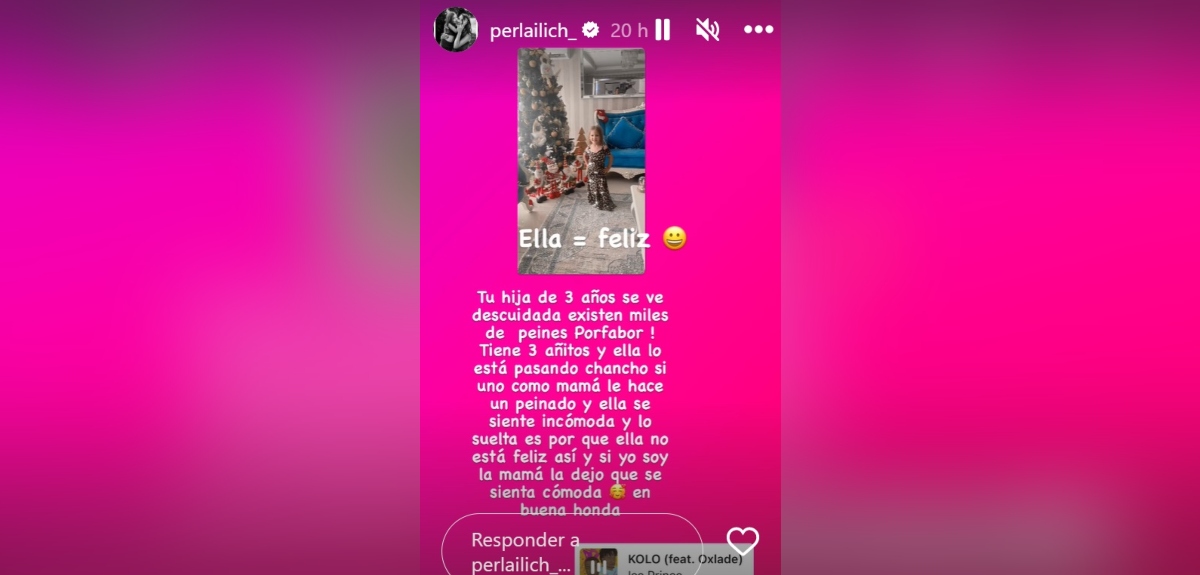 Perla Ilich respondió a críticas por aspecto de su hija de 3 años: "Se ...