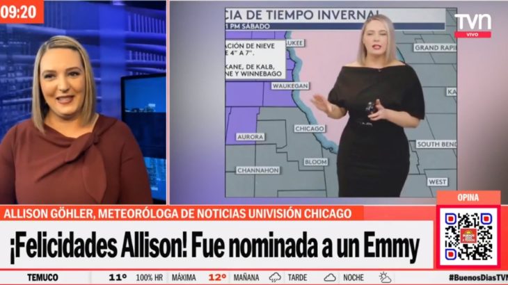 Allison Göhler, meteoróloga chilena, fue nominada a dos premios Emmy en ...