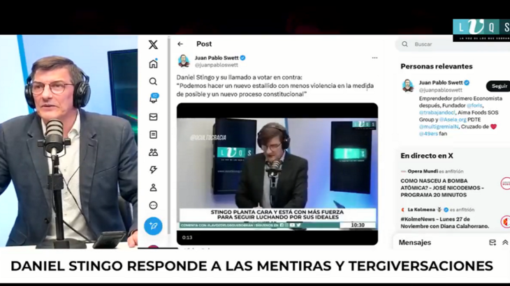 Stingo aclaró video en donde supuestamente llama a 'nuevo estallido ...