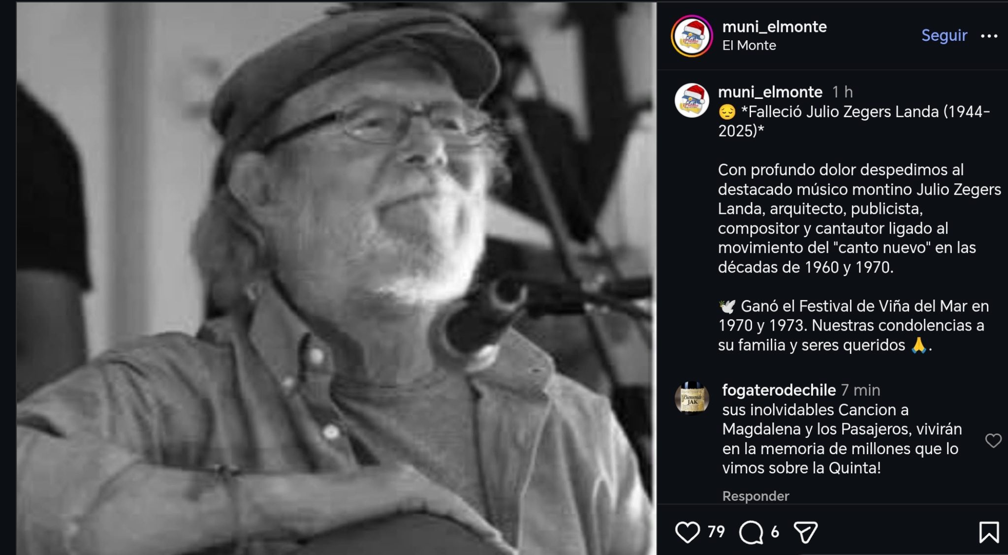 Confirman muerte del cantautor Julio Zegers Landa a los 81 años